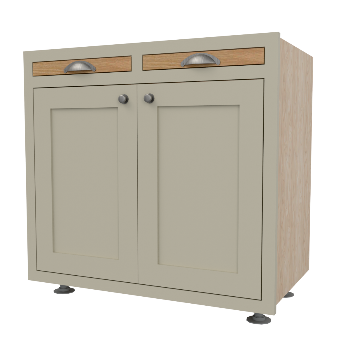 Base 2 x Solid Oak Chopping Board over 2 Door – Fine Wood Kitchens Ltd